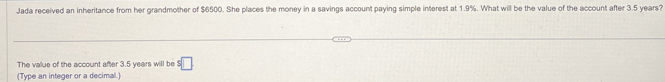 Solved Jada received an inheritance from her grandmother of | Chegg.com