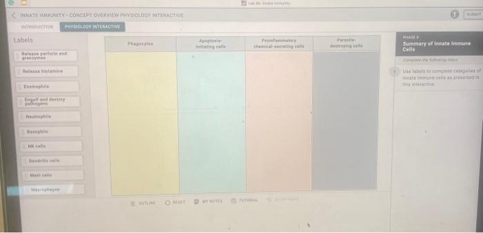 [Solved]: use labels to complete categories of innate immun