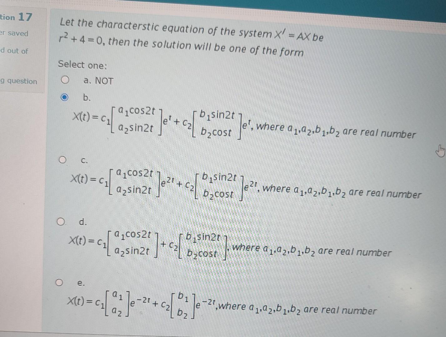 Solved Let the characterstic equation of the system x'=Ax | Chegg.com