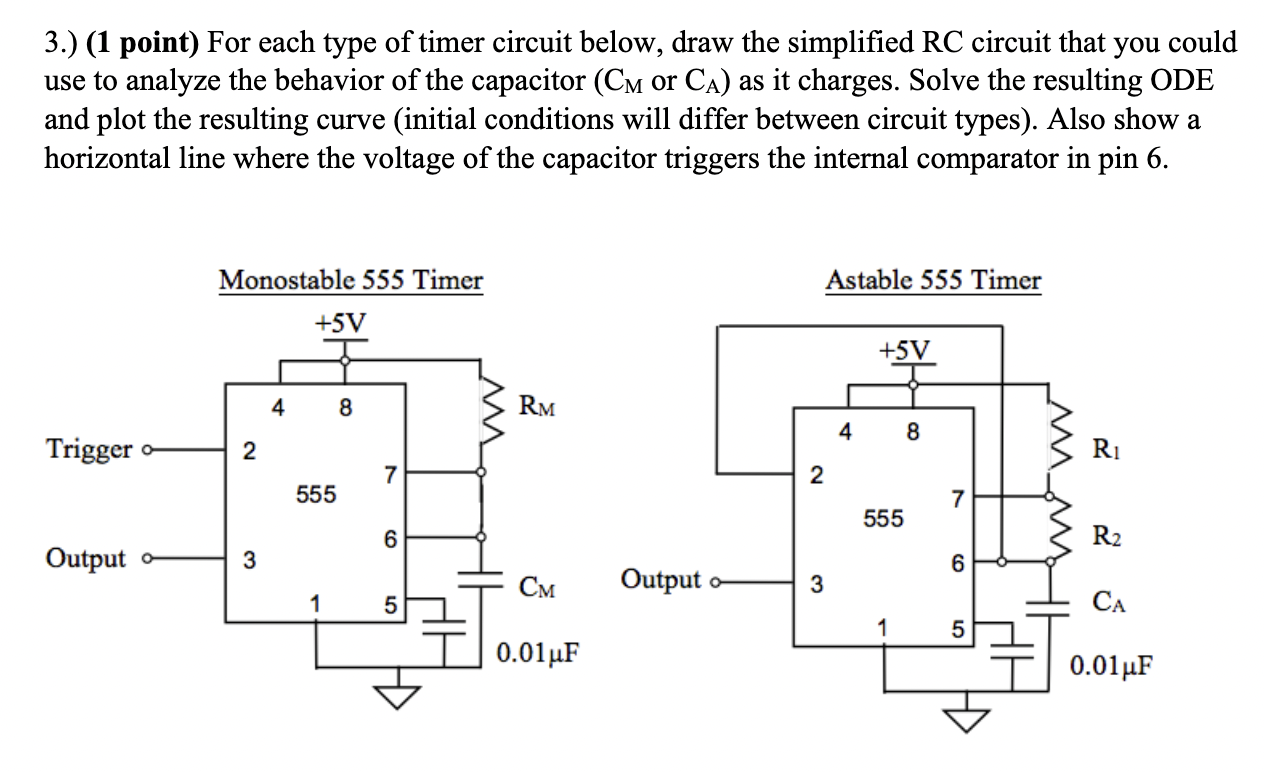 Solved For each type of timer circuit below, draw the | Chegg.com