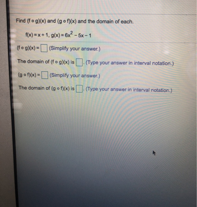 Solved Find (fog)(x) and (gof)(x) and the domain of each. | Chegg.com