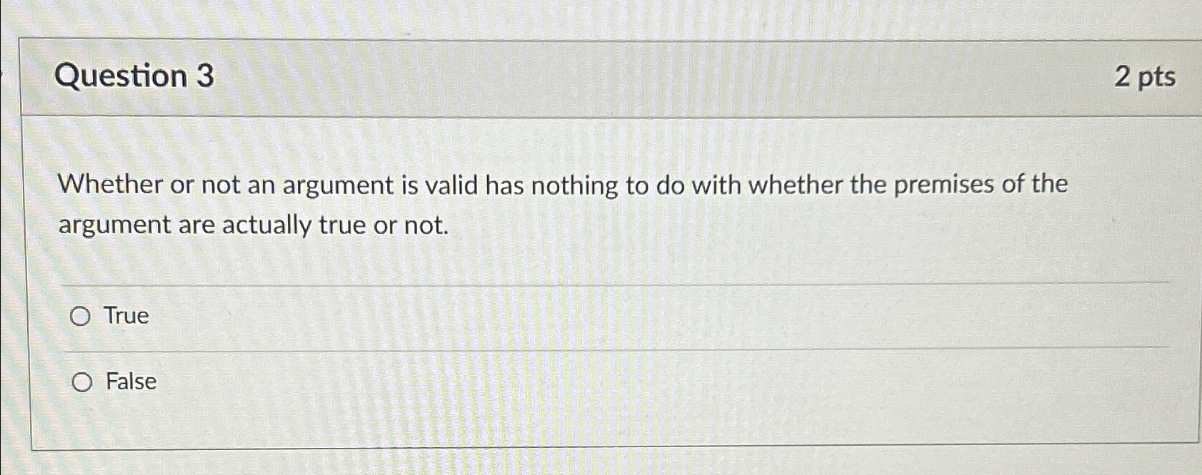 Solved Question 32 ﻿ptsWhether or not an argument is valid | Chegg.com