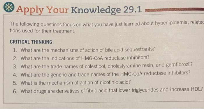 Solved Apply Your Knowledge 29.1 The following questions | Chegg.com Solved Apply Your Knowledge 29.1 The following questions | Chegg.com