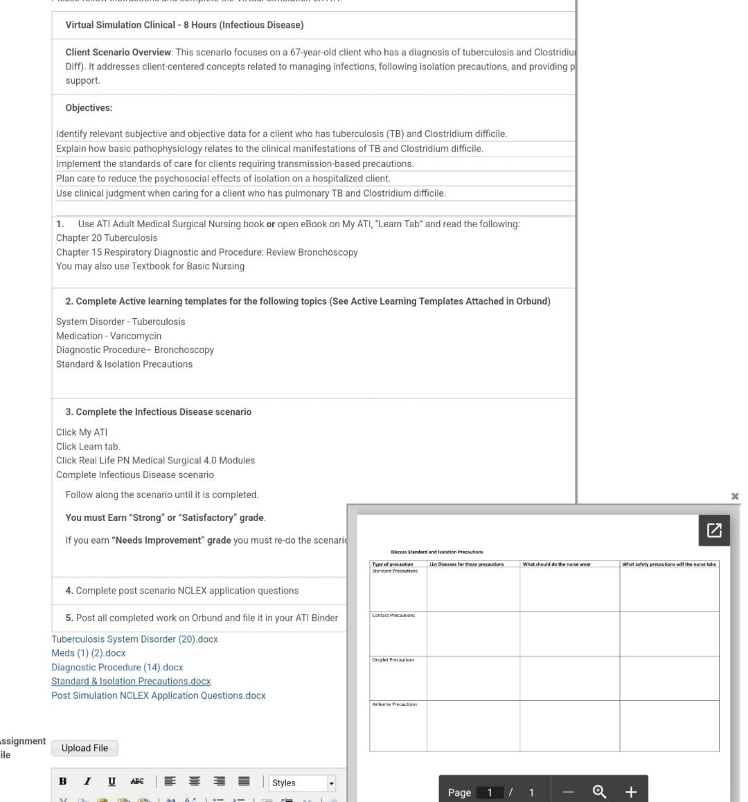Solved Virtual Simulation Clinical - 8 Hours (Infectious | Chegg.com