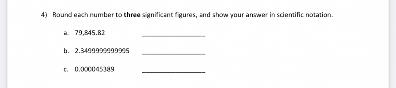 Solved Round each number to three significant figures, and | Chegg.com