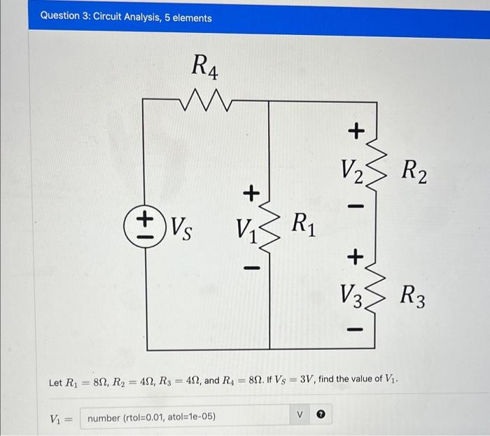 Solved Let R1=8Ω,R2=4Ω,R3=4Ω, and R4=8Ω. If VS=3V, find the | Chegg.com