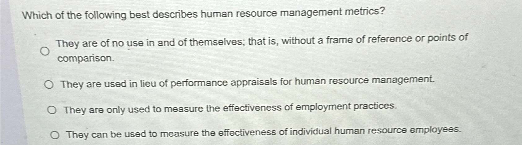 Solved Which of the following best describes human resource | Chegg.com