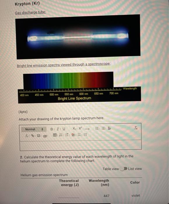 Solved Data And Report Submission - Atomic Spectra (20pts) | Chegg.com