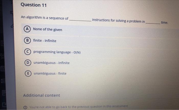 Solved An algorithm is a sequence of instructions for | Chegg.com