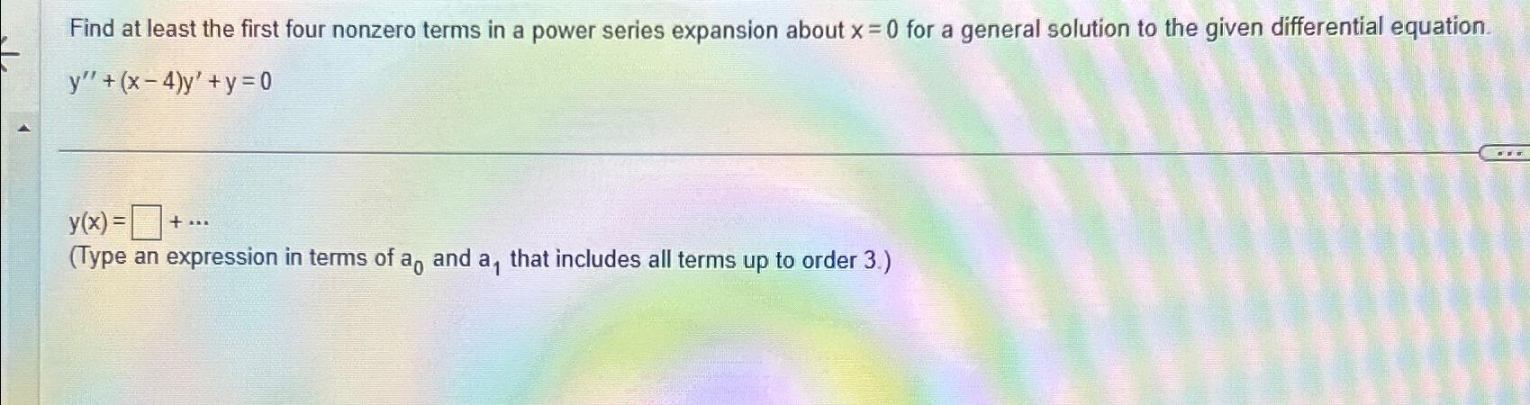 Solved Find at least the first four nonzero terms in a power | Chegg.com