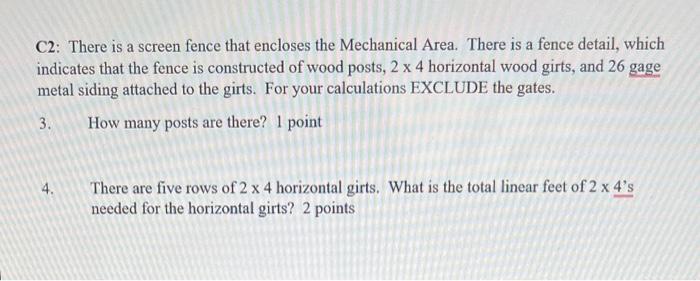 Solved C2: There is a screen fence that encloses the | Chegg.com