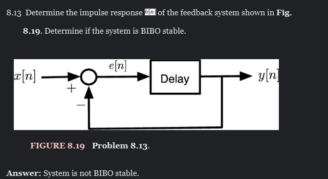 Solved 8.13 ﻿Determine the impulse response h[n] of ﻿the | Chegg.com