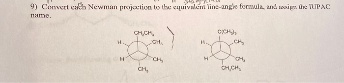 Solved 9) Convert each Newman projection to the equivalent | Chegg.com
