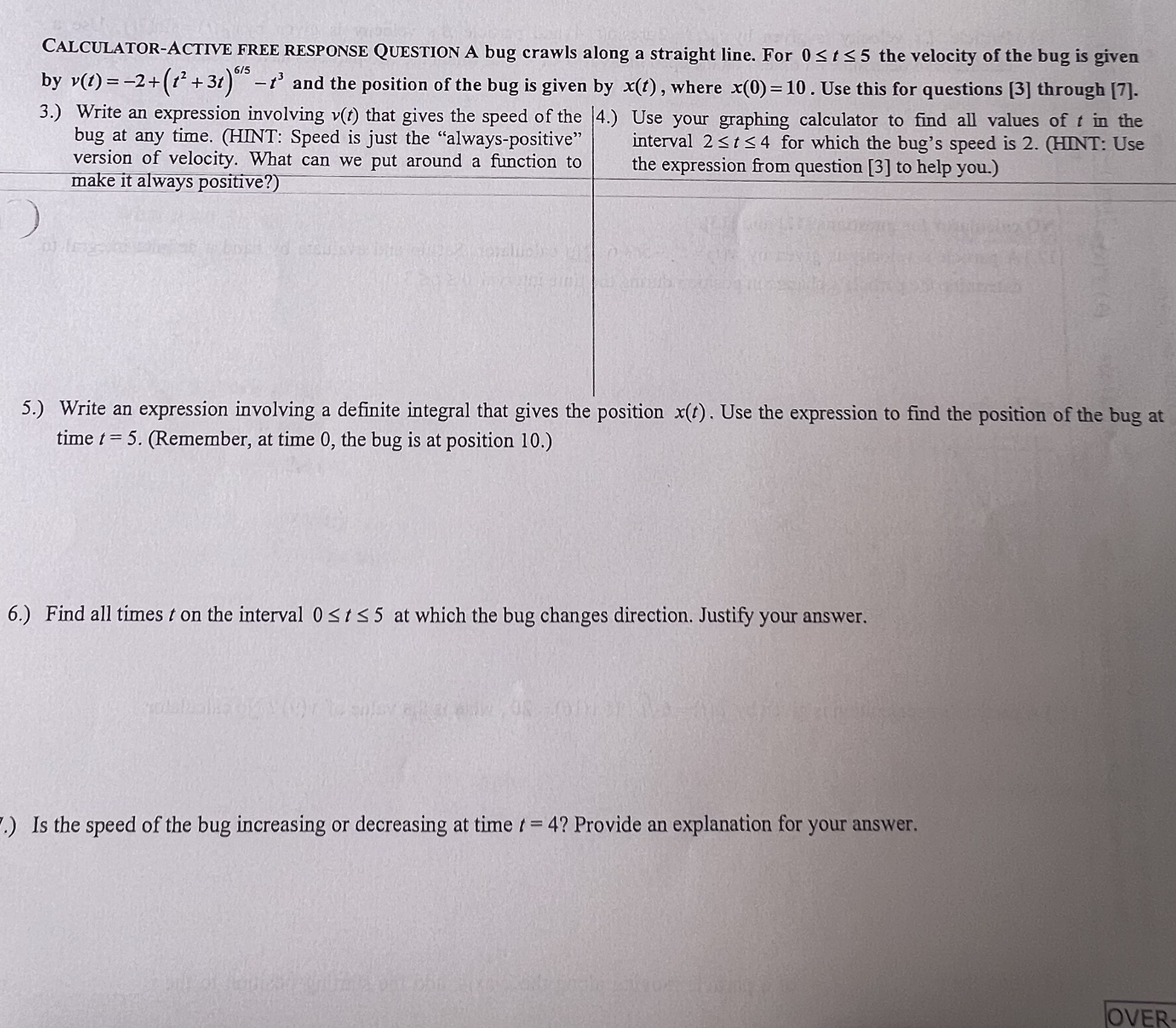 Solved 5.) ﻿Write an expression involving a definite | Chegg.com