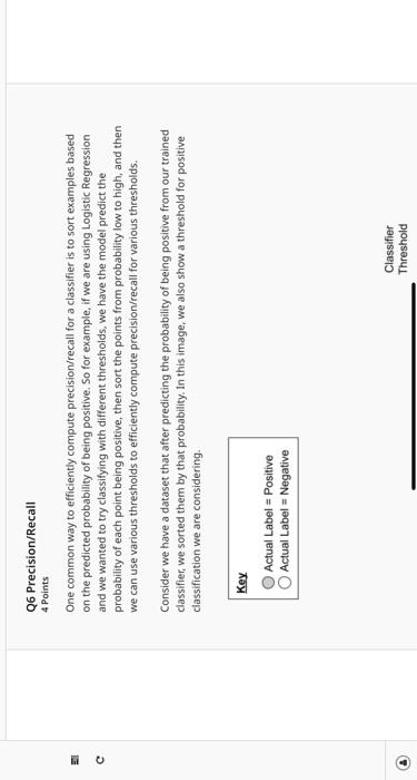 Solved Q6 Precision/Recall 4 Points One common way to | Chegg.com