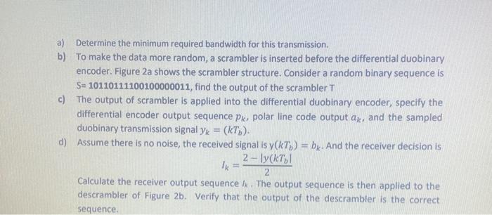 Solved A binary data stream needs to be transmitted at | Chegg.com