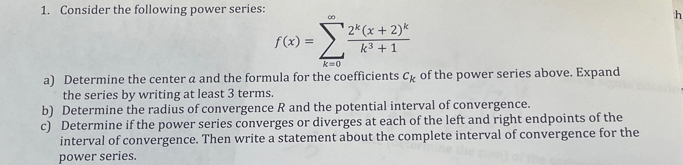 Solved Consider the following power | Chegg.com