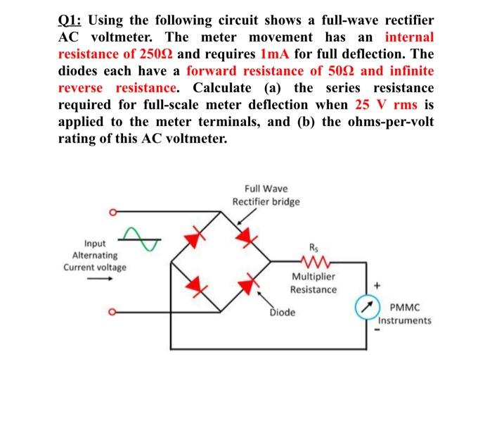 Solved Q1: Using the following circuit shows a full-wave | Chegg.com