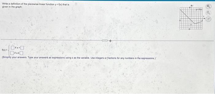Solved Write a definition of the piecewise linear function y | Chegg.com