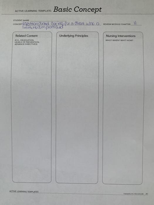 Solved Basic Concept ACTIVE LEARNING TEMPLATE: STUDENT NAME | Chegg.com