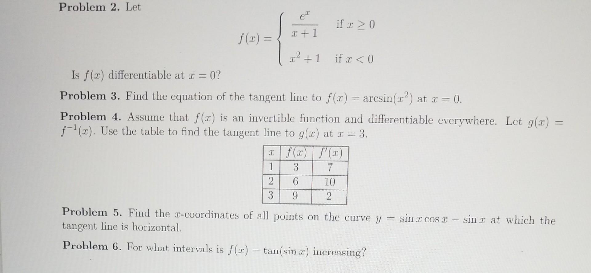 Solved f(x)={x+1exx2+1 if x≥0 if x
