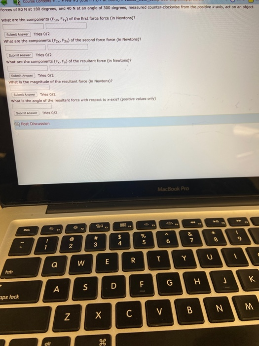 Solved Course Contes... (UU TU TU TULIJ Forces of 80 N at | Chegg.com