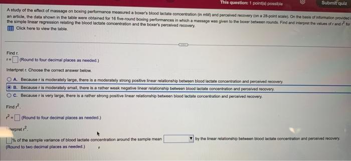 Solved A study of the effect of massage on boxing | Chegg.com