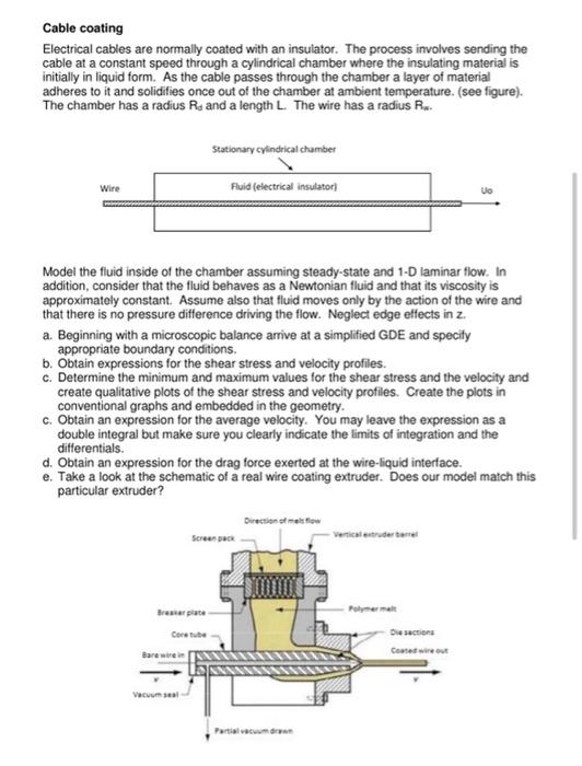 Cable coating Electrical cables are normally coated | Chegg.com
