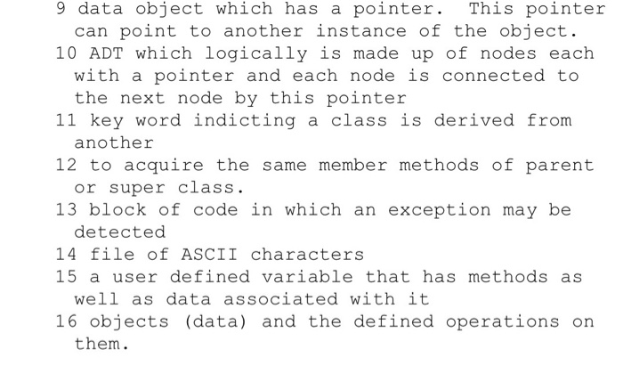 Solved 9 data object which has a pointer. This pointer can | Chegg.com