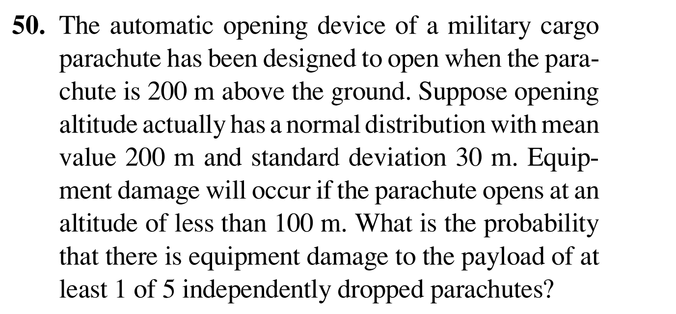 Solved The automatic opening device of a military cargo | Chegg.com