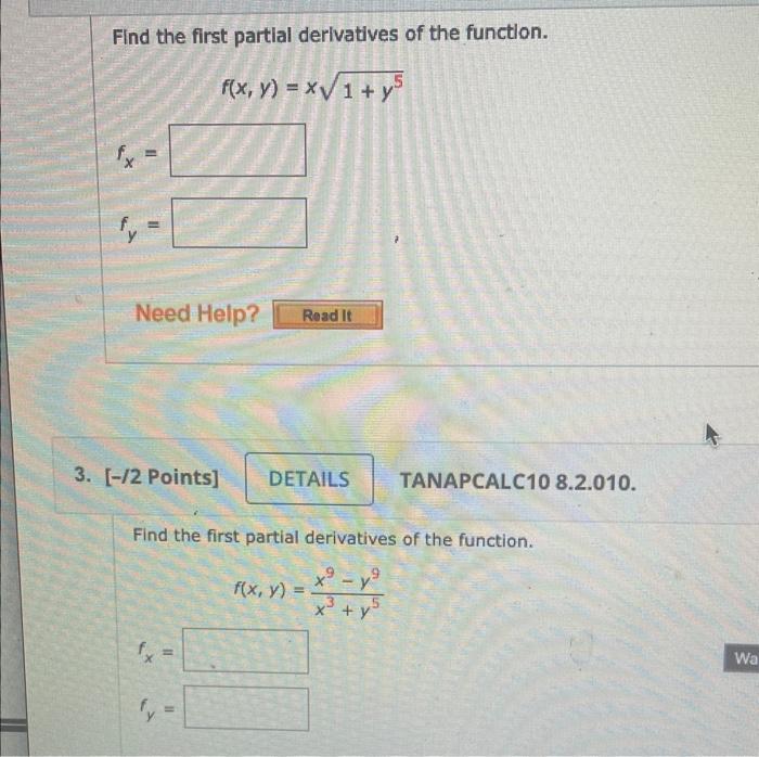 Solved Find the first partial derivatives of the function. | Chegg.com