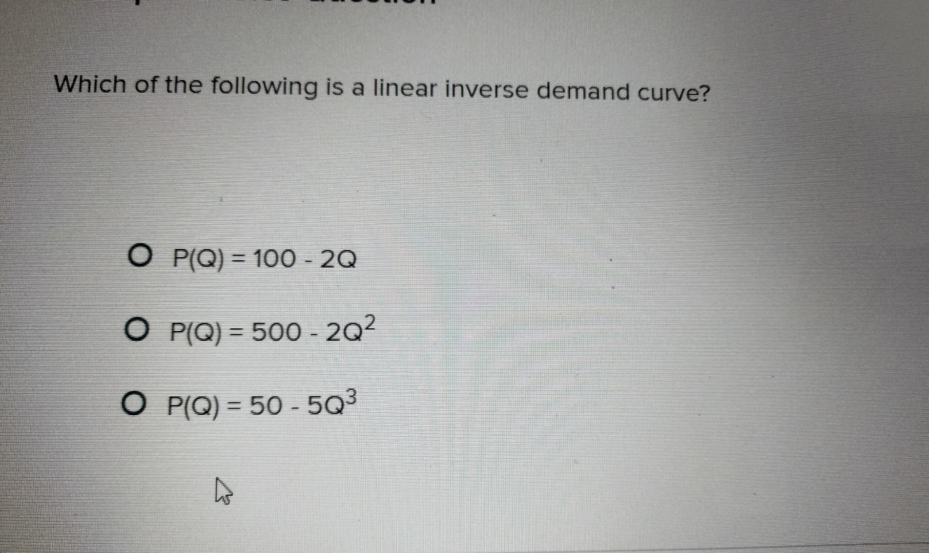Solved Which of the following is a linear inverse demand | Chegg.com
