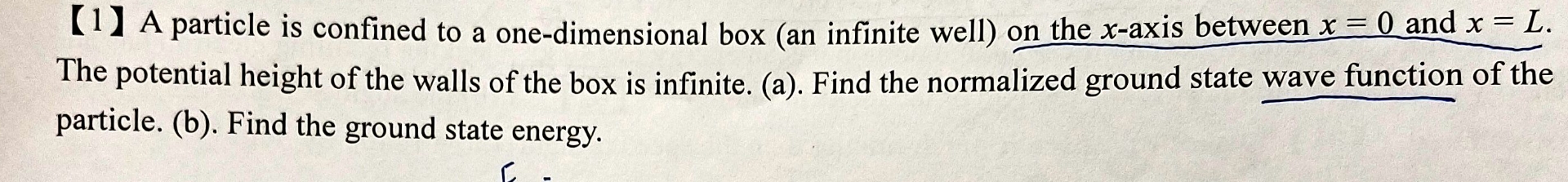 Solved 【1】A particle is confined to a one-dimensional box | Chegg.com