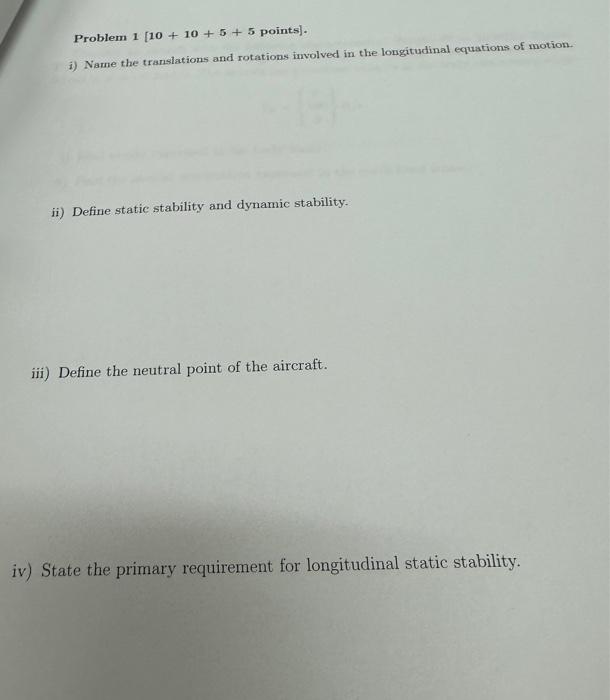 Problem 1[10+10+5+5 points ]. i) Name the | Chegg.com