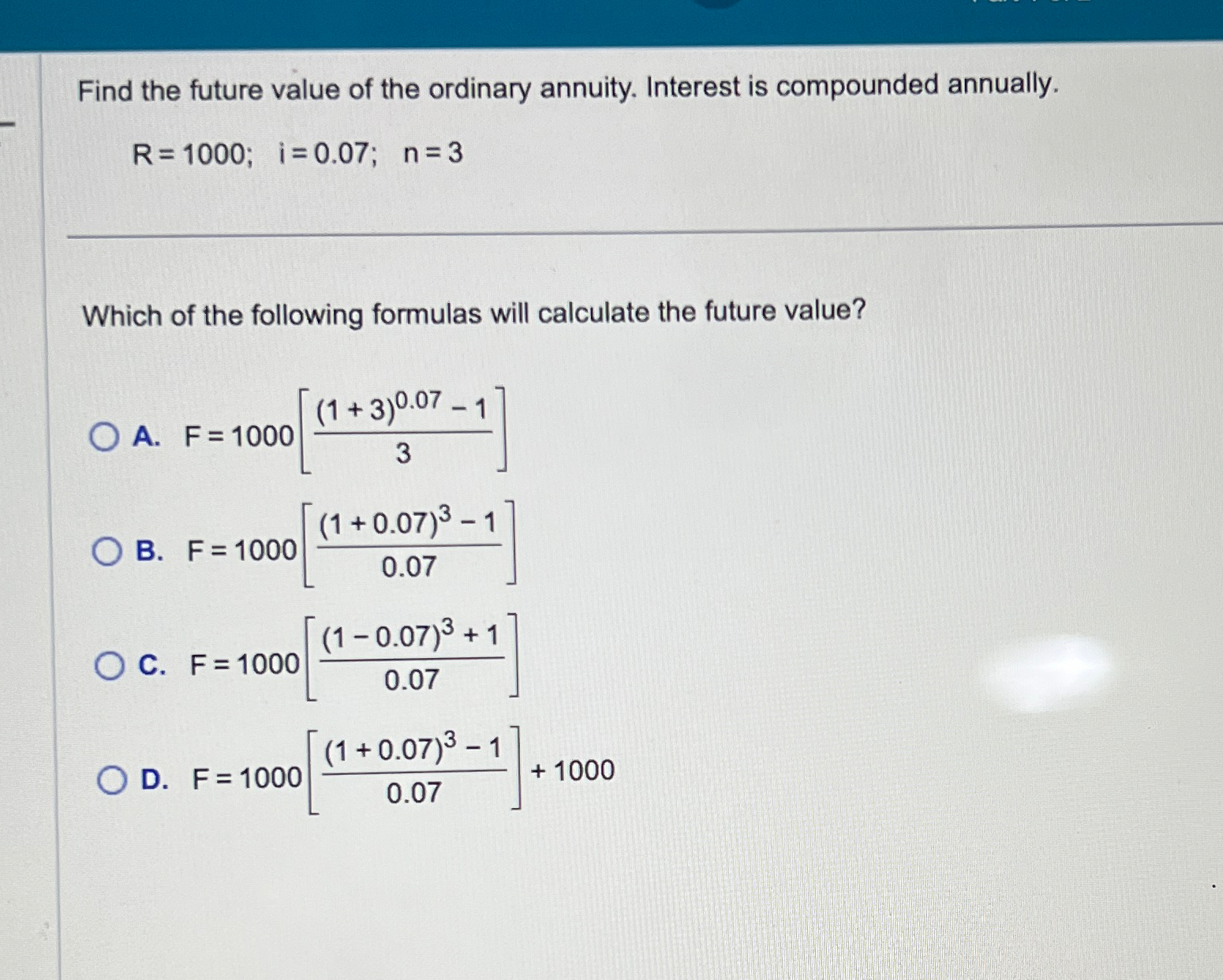 Solved Find the future value of the ordinary annuity. | Chegg.com