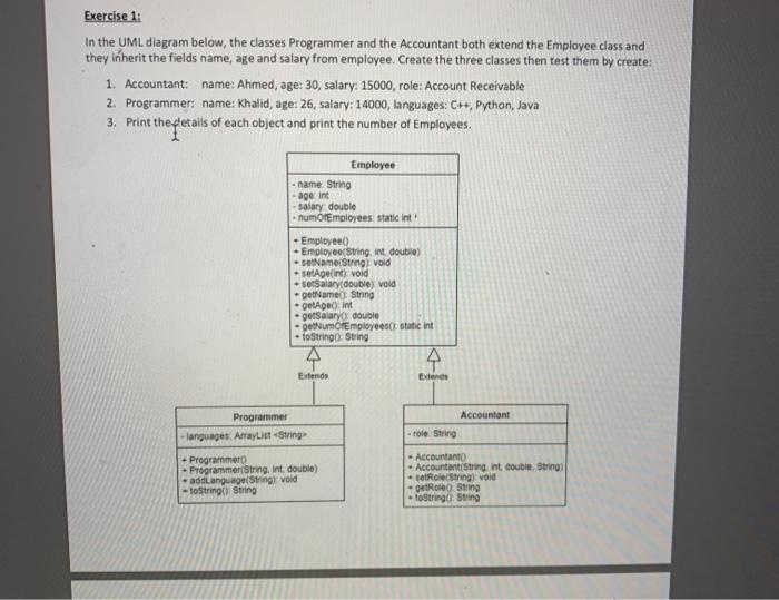 Exercise 1: In the UMI diagram below, the classes | Chegg.com