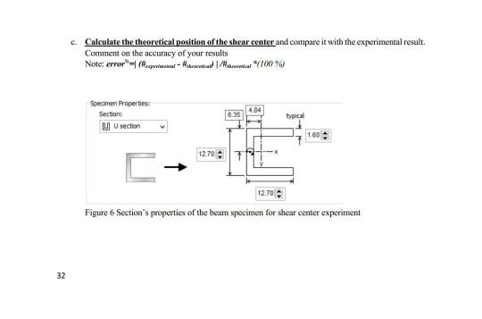 Solved c. Calculate the theoretical position of the shear | Chegg.com