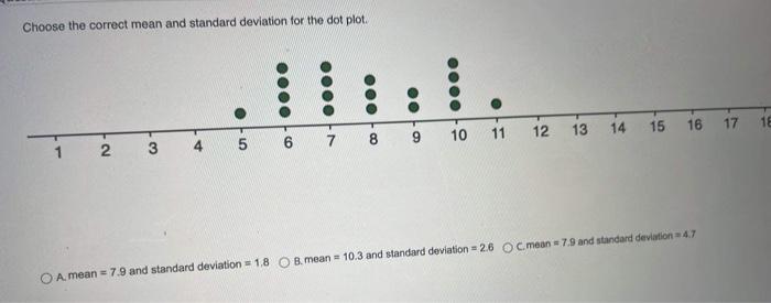 Solved Choose the correct mean and standard deviation for | Chegg.com