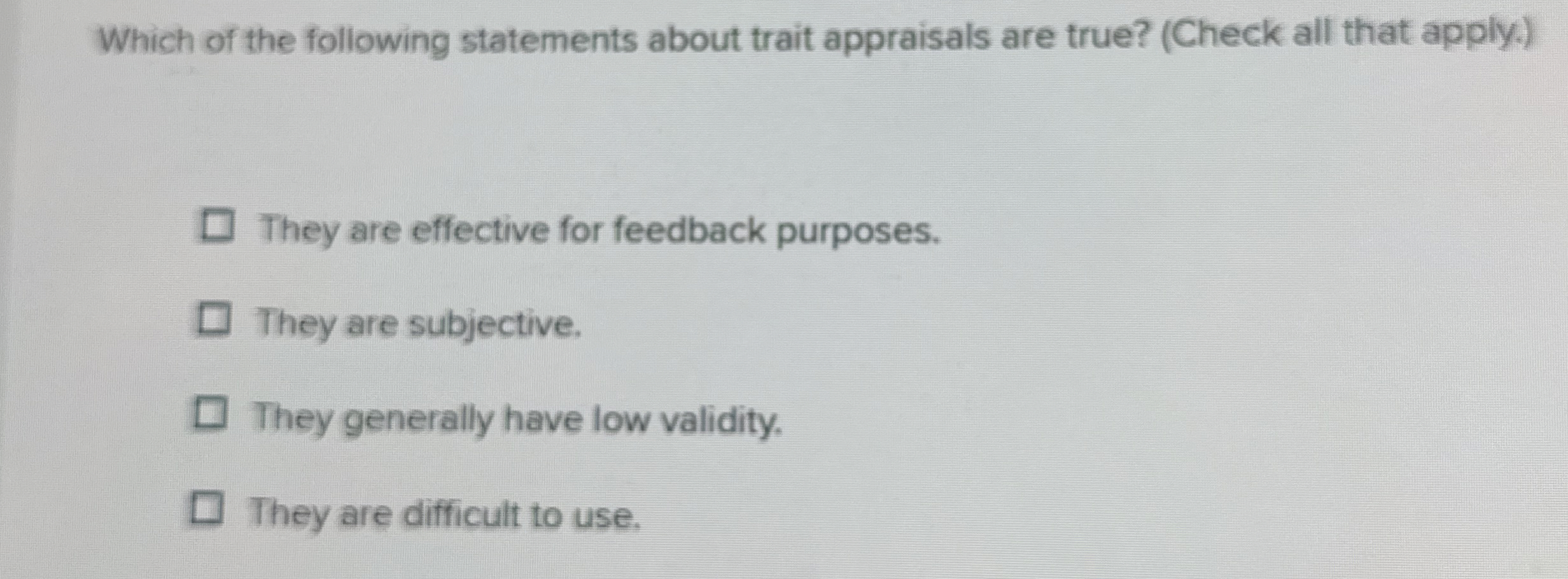 Solved Which of the following statements about trait | Chegg.com