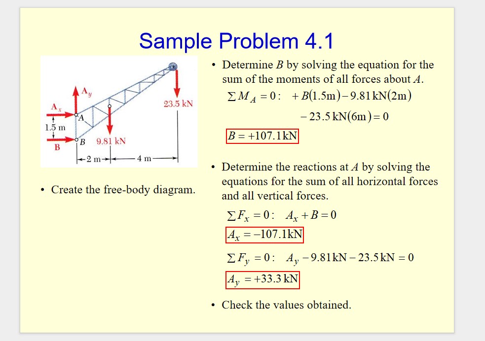 Solved Sample Problem 4.1Determine B ﻿by solving the | Chegg.com
