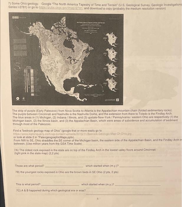 Solved 7) Some Ohio geology. Google "The North America | Chegg.com