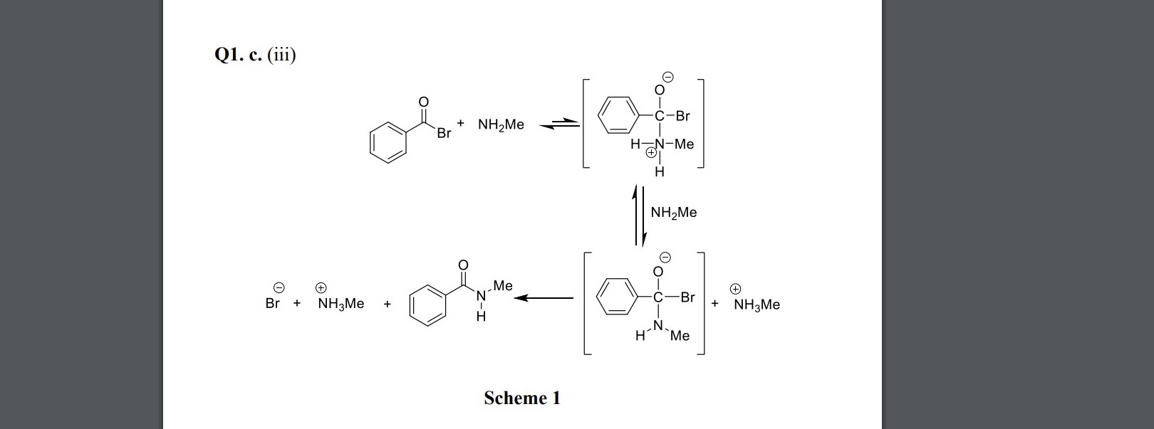Solved Q1. ﻿c. (iii)Scheme 1Discuss the mechanism of the | Chegg.com