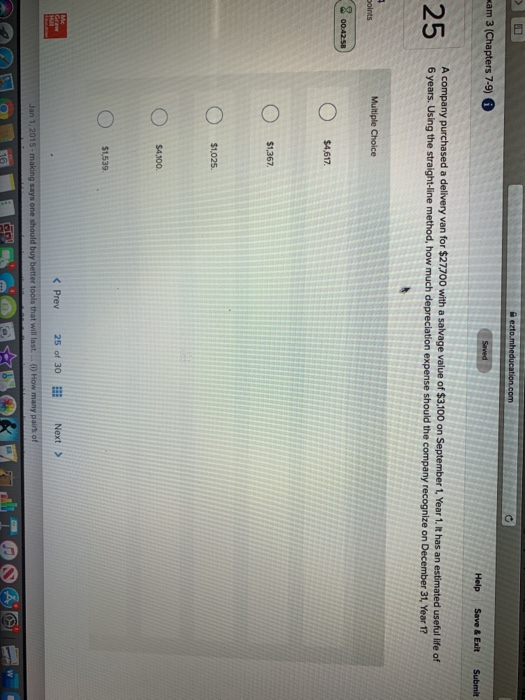 Solved ezto.mheducation.com c kam 3 (Chapters 7-9) Saved | Chegg.com
