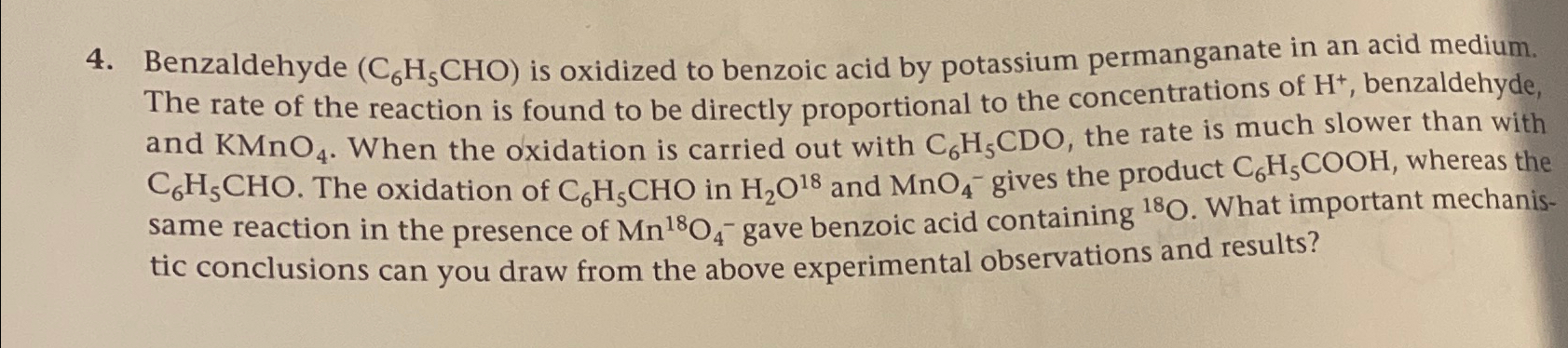 Solved Benzaldehyde (C6H5CHO) ﻿is oxidized to benzoic acid | Chegg.com