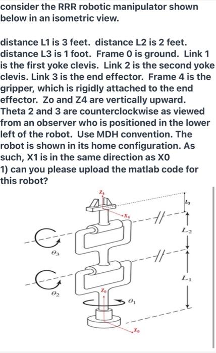 Solved consider the RRR robotic manipulator shown below in | Chegg.com