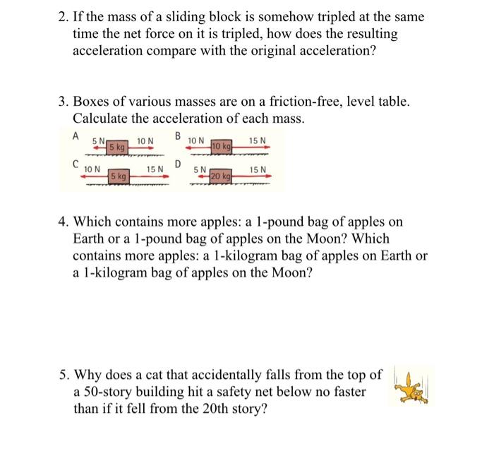 Solved 2. If the mass of a sliding block is somehow tripled | Chegg.com