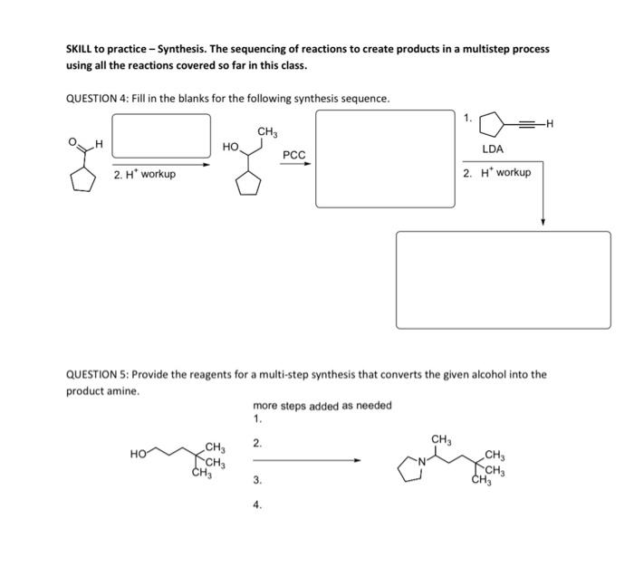 Solved SKILL to practice - Synthesis. The sequencing of | Chegg.com