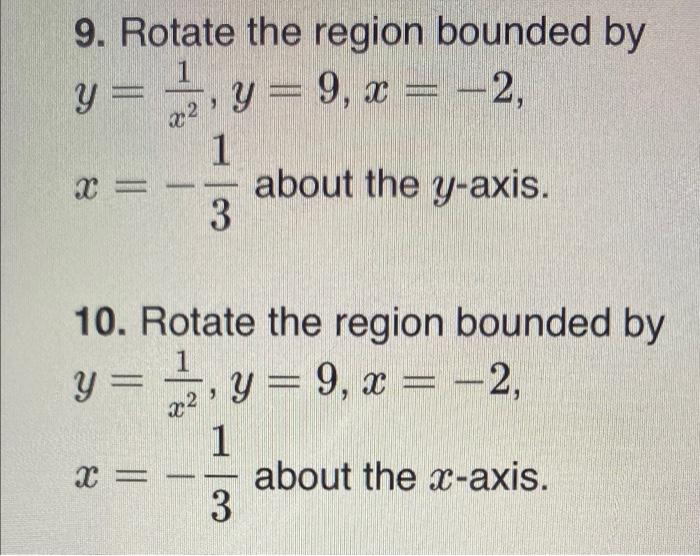 Solved For problems 1 - 16 use the method disks/rings to | Chegg.com