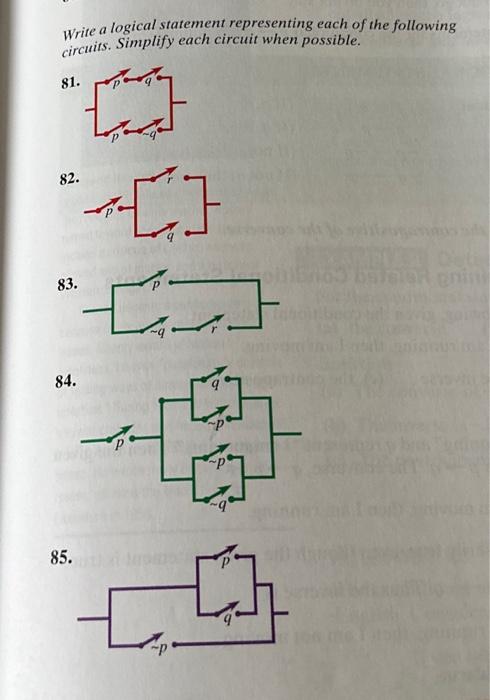 Solved Write a logical statement representing each of the | Chegg.com