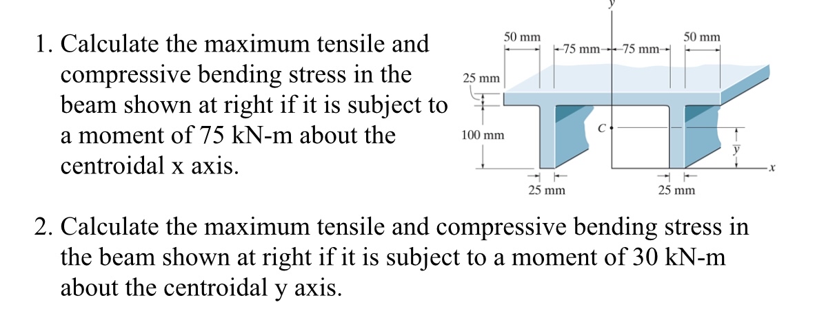 Solved Calculate the maximum tensile and compressive bending | Chegg.com